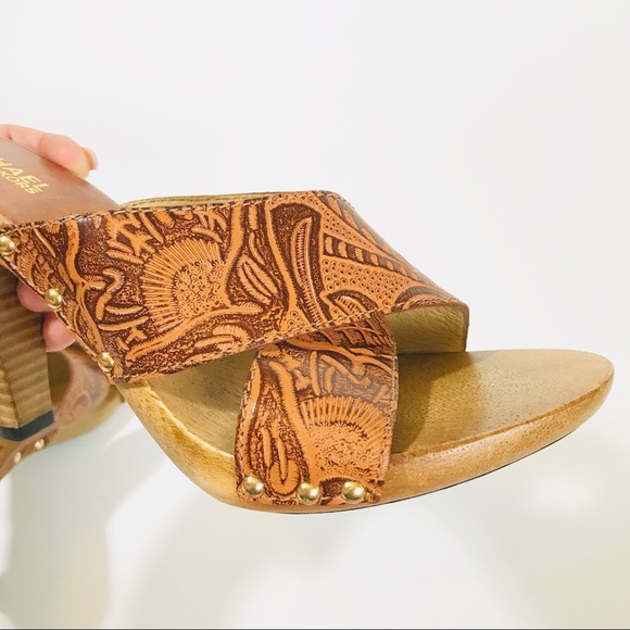 MICHAEL Michael Kors | Shoes | Michael Kors Embossed Leather Clogs ...